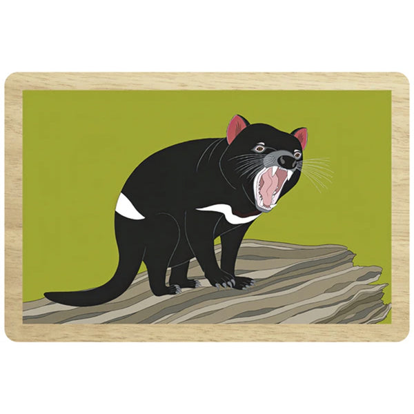 Red Parka - Wooden Magnet - Devil - Wild Island Tasmania