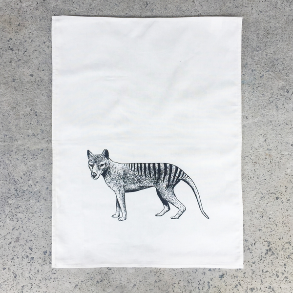 Blue Gum Boutique - Tea Towel - Thylacine - Wild Island Tasmania